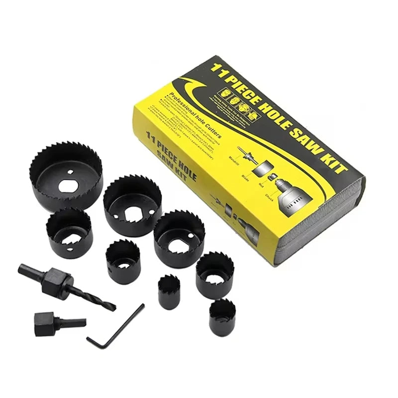 Kit de 11 scies cloches en acier au carbone مجموعة شفرات منشار ثقب – Menzaa